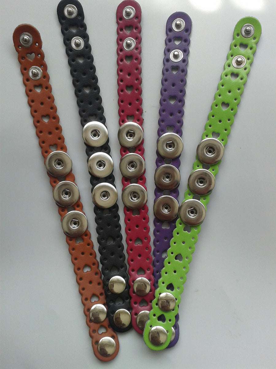 Leather Popper Bracelet Available in 10 Colours – The Crafty Beggar